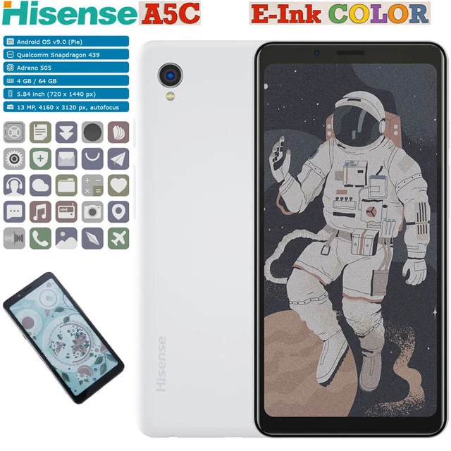 HISENSE A5C COLOUR E Ink Display 4G LTE Smartphone Android eBook E ...
