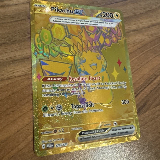 PIKACHU EX 179/131 Sv: Prismatic Evolutions Gold Hyper Rare £42.31 ...