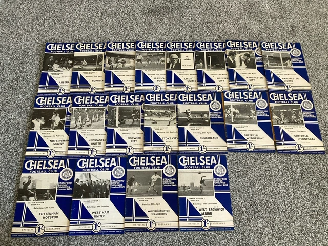 JOB LOT OF 19 Chelsea Home Programmes 1967-68 Season. £10.80 - PicClick UK