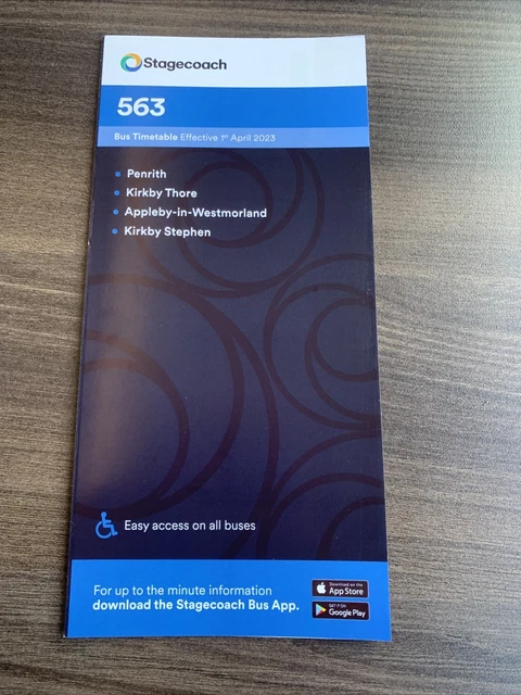 STAGECOACH CUMBRIA:ROUTE 563 Penrith - Kirkby Stephen timetable leaflet ...