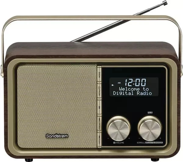 SANDSTROM SDABMBR22 DAB+/FM Retro Bluetooth Radio - Golden & Brown £32. ...