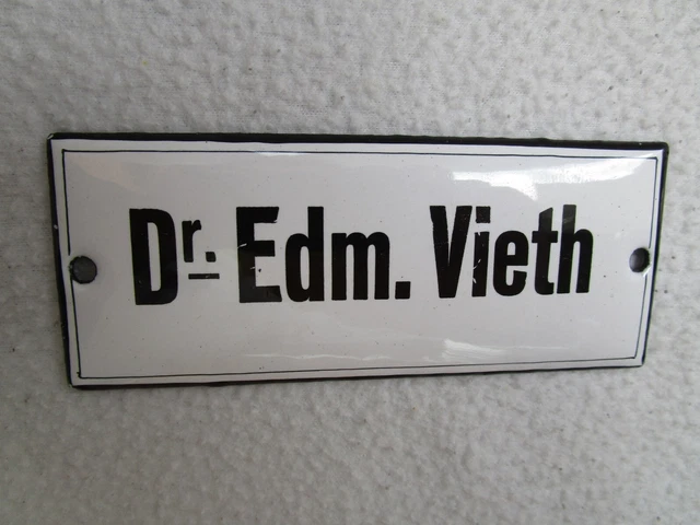 DR. EDM. VIETH altes Emailschild Arzt Praxisschild Türschild emailliert ...