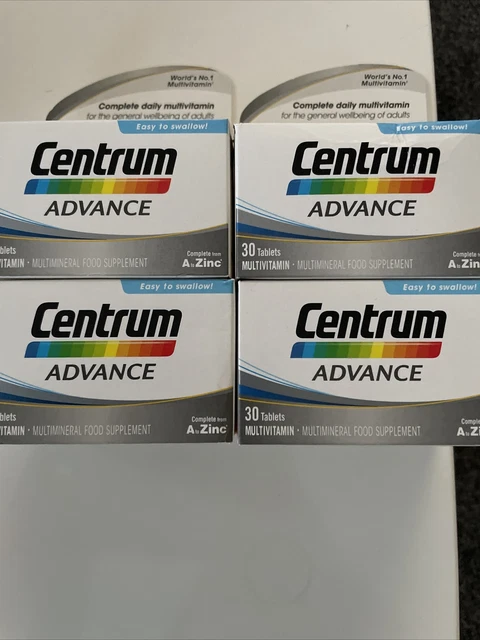 4 X CENTRUM Advance MultiVitamin 30 Tablets Per Box £20.00 - PicClick UK