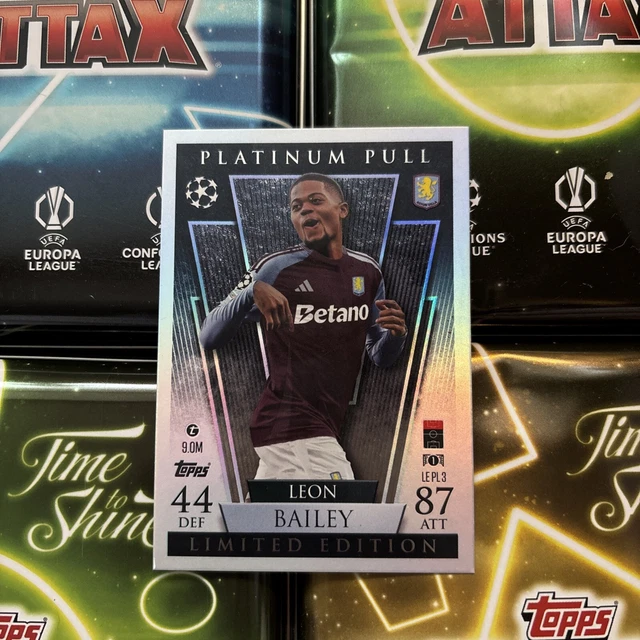 PLATINUM PULL LEON Bailey Match Attax 2024/2025 Aston Villa 24/25 ...