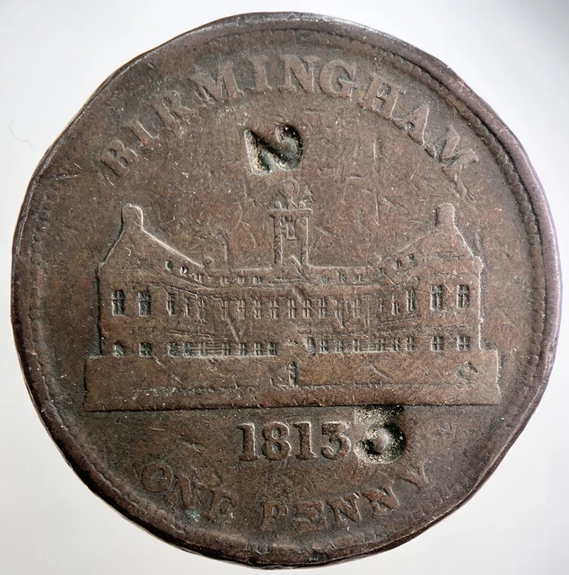 1813 BIRMINGHAM WORKHOUSE One Penny Token Coin | Collectable Grade ...