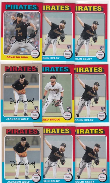 LOT (12) 2024 Topps Heritage Rc "All" Rookies Pittsburgh Pirates Rookie ...
