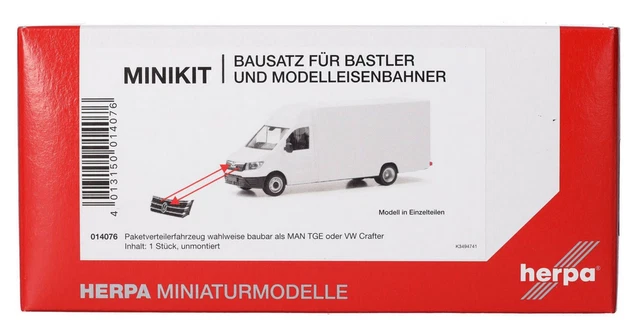 HERPA, MAN TGE ou VOLKSWAGEN Crafter selon calandre à assembler ...