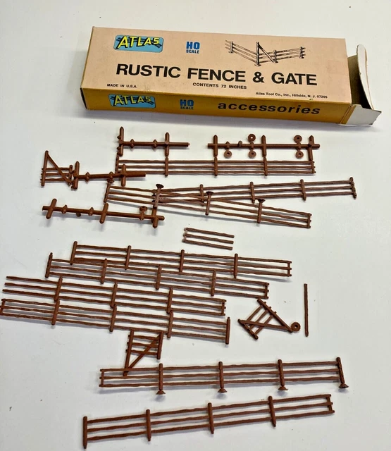 ATLAS 777 RUSTIC Fence and Gate Railroad Country Farm Scenery HO Scale ...