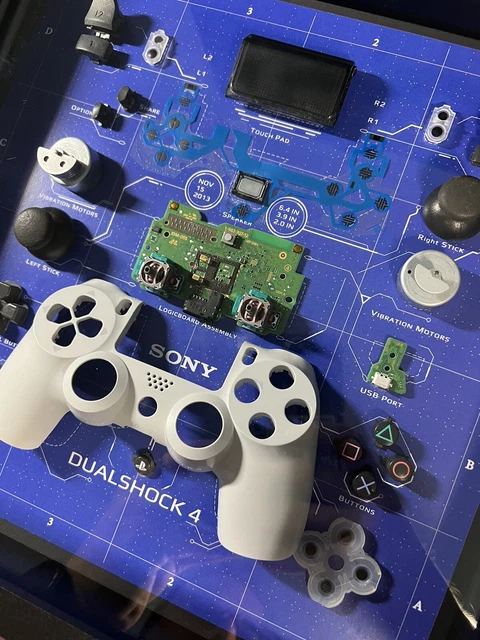 SONY PLAYSTATION DUALSHOCK 4 Controller Teardown in shadow box display ...