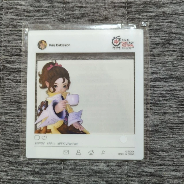 FINAL FANTASY XIV Fan Festival 2024 SNS carte transparente acrylique Krile Baldesion EUR 70,13 ...