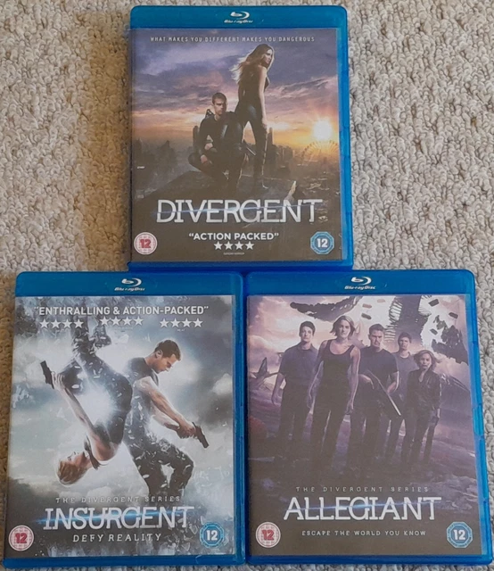 DIVERGENT TRILOGY BLU-RAY Collection Divergent Insurgent Allegiant £10.99 - PicClick UK