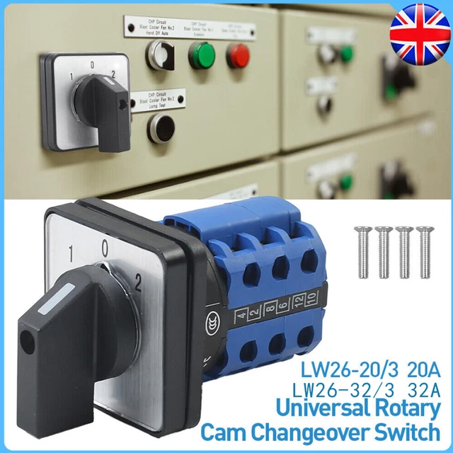 LW26-20A/32A 3-POSITION ROTARY Selector Universal Rotary Cam Changeover ...