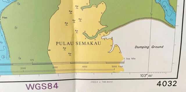 ADMIRALTY 4032 PORT Of Singapore Sinki Fairway Vintage Map Antique Wall ...