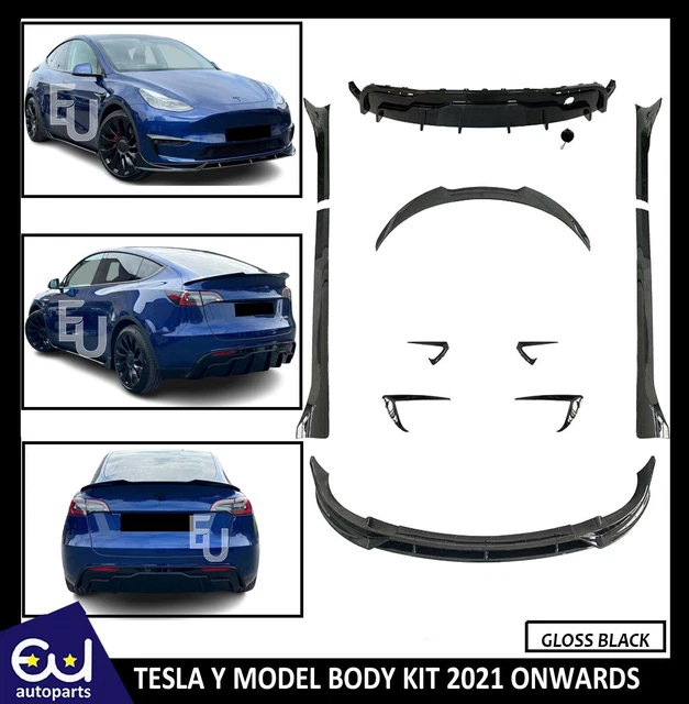 FOR TESLA MODEL Y Bodykit Body Kit Front Lip Diffuser Side Skirt Carbon ...