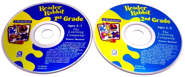 READER RABBIT 1ST Grade And Reader Rabbit 2nd Grade Age 5-7 & Age 6-8 ...