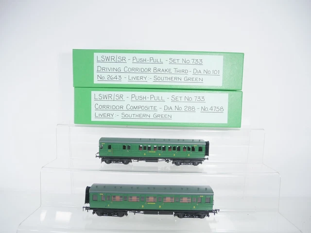 NORTHSTAR DESIGN OO Gauge Brass LSWR / SR Push Pull Coaches Set No. 733 ...