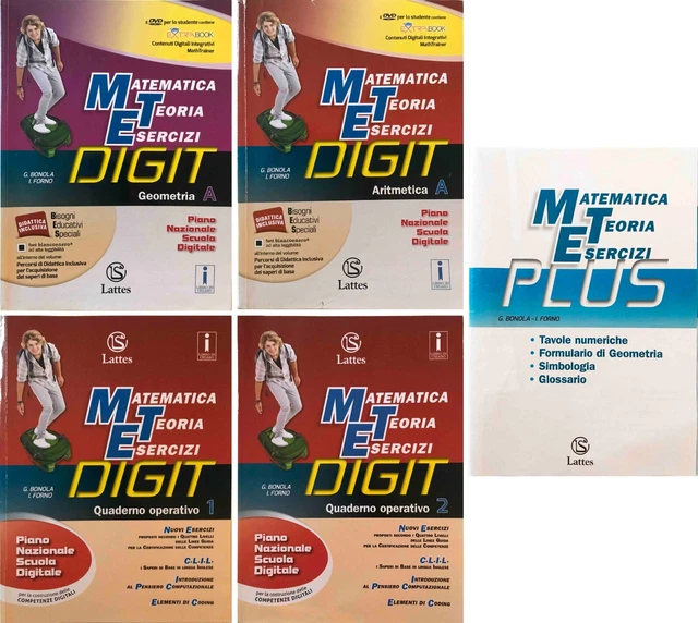 MATEMATICA TEORIA ESERCIZI DIGIT. - Geom. A + Arit. A + Quad. op. 1/2 ...