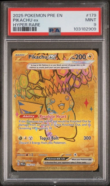 2025 POKEMON PRE En-Prismatic Evolutions Hyper Rare #179 Pikachu Ex Psa ...