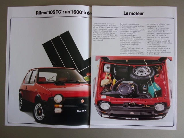 FIAT RITMO 105 TC orig 1981 Sales Brochure + Specs - French text for ...