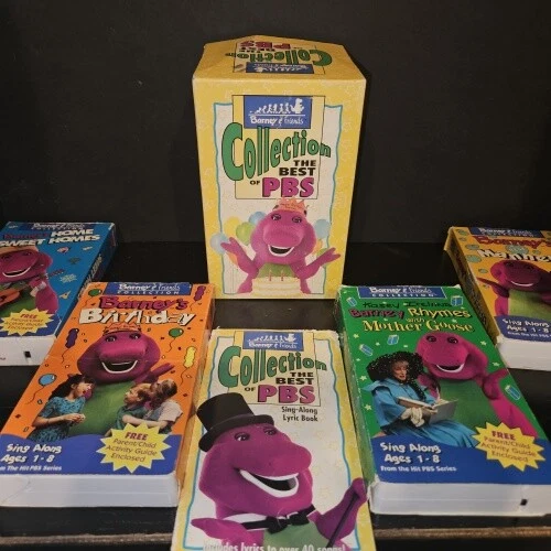 BARNEY & FRIENDS The Best of PBS 4 VHS Box SET & SING A LONG LYRIC BOOK ...