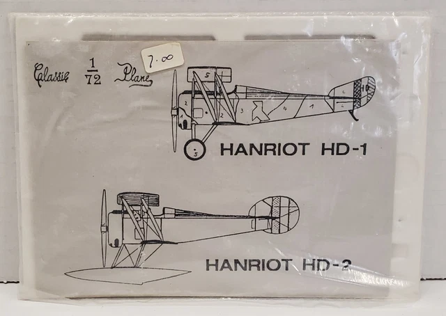 CLASSIC PLANE HANRIOT HD-2 Vacuform Model Aircraft Kit 1:72 Scale ...