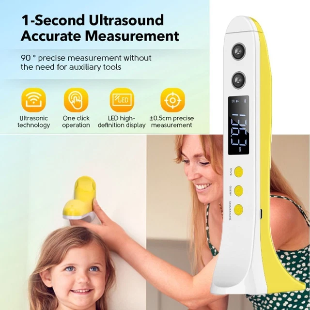 PORTABLE ULTRASONIC HEIGHT Measuring Ruler Cordless Height Measurement ...