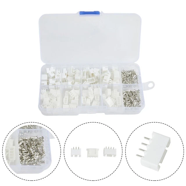 PIN CONNECTOR TERMINALS 3pin 4pin Plug Straight Kit White Plastic ...
