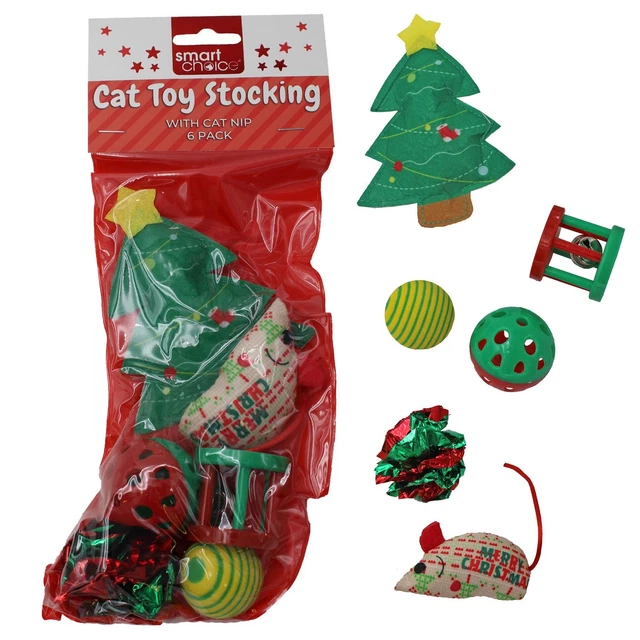 CHRISTMAS STOCKING CAT Toys 6 Piece Gift Set - Christmas Tree Mix £6.59 ...