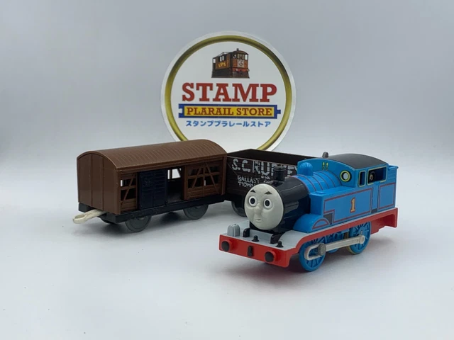 TOMY TRACKMASTER PLARAIL Angry Thomas the Tank Engine Freight Train Set ...