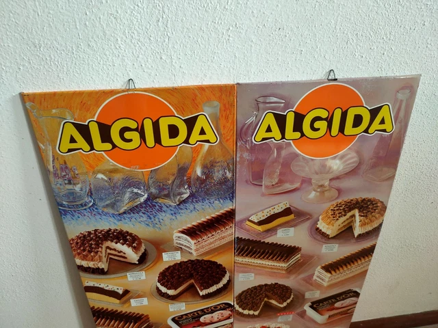 ALGIDA 2 LISTINO Prezzi Insegna Anni 80 Lire Vintage Pubblicità Torte ...