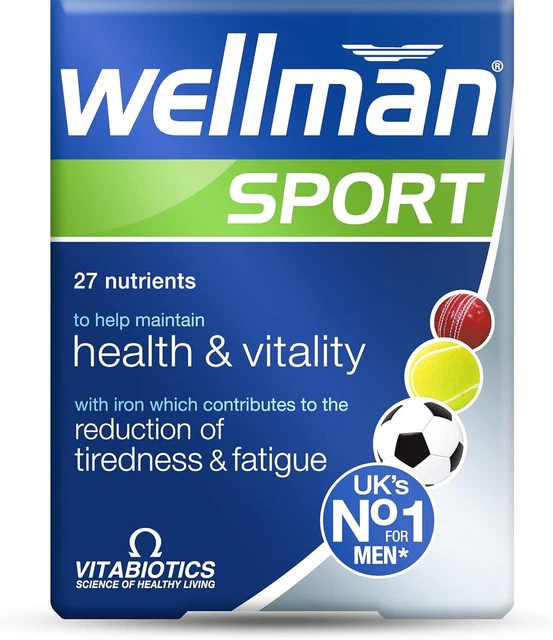 MULTIVITAMIN TABLETS FOR Men Vitabiotics Wellman Sport 30 Tablets ...