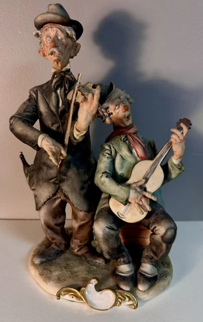 G. CAPPE, CAPODIMONTE figure of two old men playing Instruments £429.98 ...