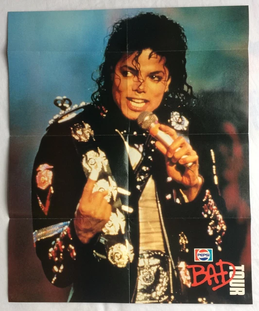 MICHAEL JACKSON, BAD Tour Pepsi POSTER 20x16.5’’, Vintage Collectible ...