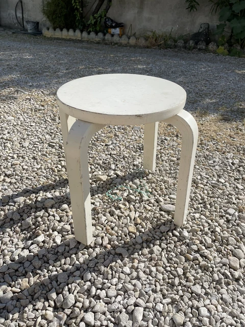 ANCIEN TABOURET DESIGN Alvar AALTO / ARTEK 4 Pieds Old Stool Vintage ...