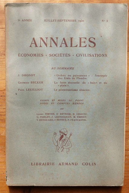 ANNALES - ECONOMIES, Sociétés, Civilisation - Jan.-mars 1948, numéro 1 ...