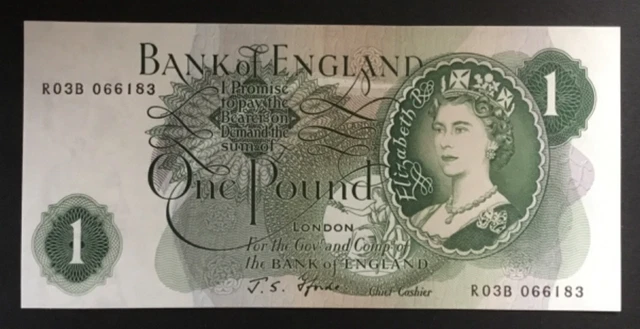 BANKNOTE OF ENGLAND One Pound JS. Fforde. R03B . Replacement Note ...