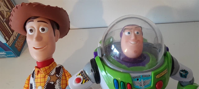 TOY STORY INTERACTIVE Buzz Lightyear Woody Drop Down Action Self Moving ...