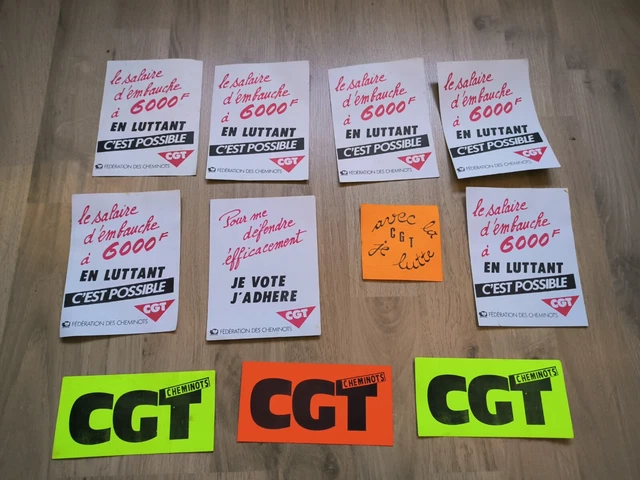 LOT AUTOCOLLANT VINTAGE CGT Cheminot EUR 5,00 - PicClick FR