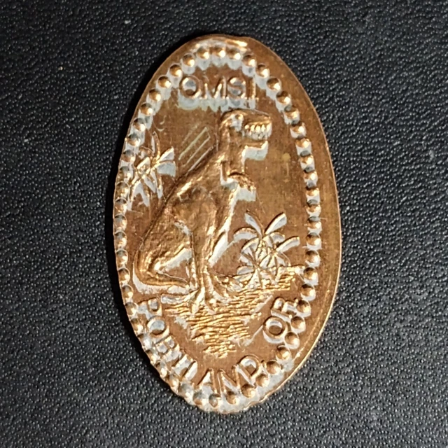 T-REX DINOSAUR OMSI Portland Oregon - Press Coin Elongated Penny ...