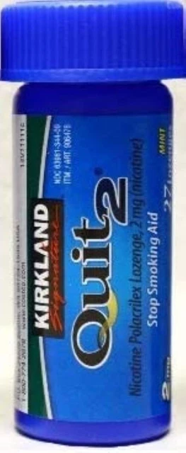 QUIT SMOKING 2 mg Lozenges Kirkland Signature 27 Pieces MINT New Sealed ...