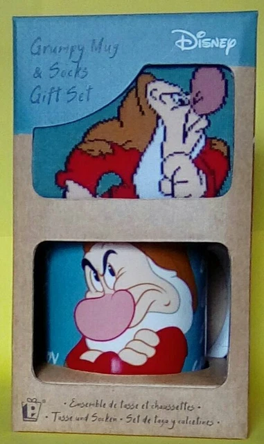 DISNEY. GRUMPY (SNOW White & The Seven Dwarfs) Mug & Socks Gift Set ...