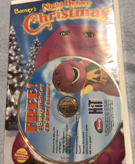 BARNEYS NIGHT BEFORE Christmas (VHS, 1999) New With Bonus Cd Rom Games ...