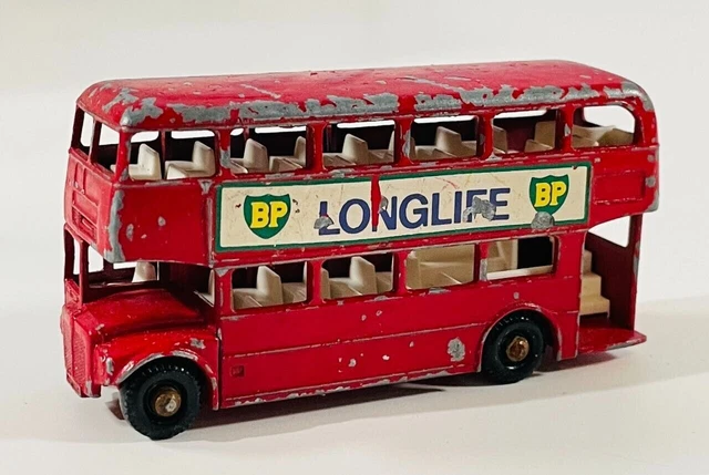 1965 MATCHBOX LESNEY No.5c London Routemaster Bus Red Diecast England ...