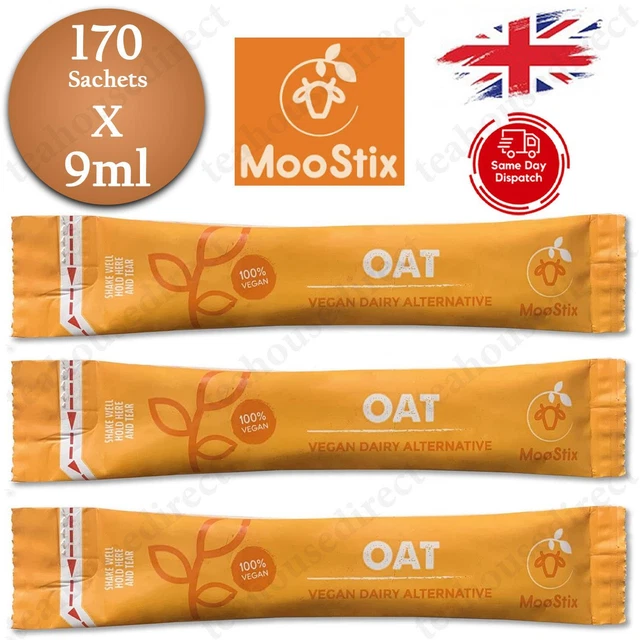 MOOSTIX RECYCLABLE OAT Drink Stix UHT Milk Sachets (170 x 9ml) £14.99 ...
