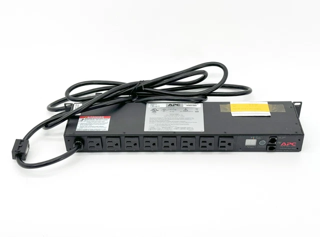 APC AP7900B SWITCHED Rack Power Distribution Unit 1U 15A 8 Outlet PDU ...