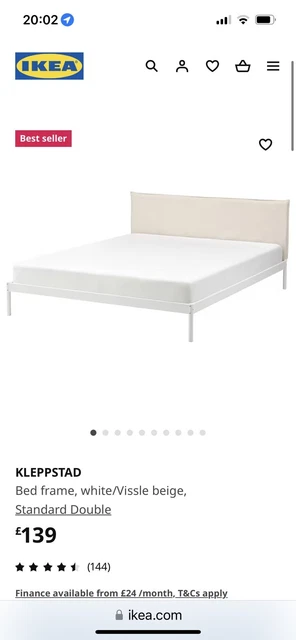 IKEA DOUBLE BED Frame And Mattress £200.00 - PicClick UK