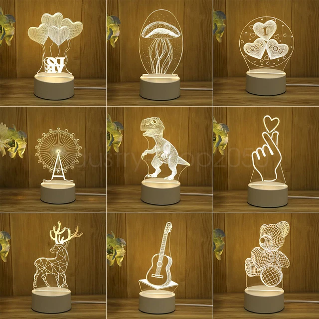 USB LED NIGHT Light Desk Lamp Christmas Decorations for Home Bedroom ...