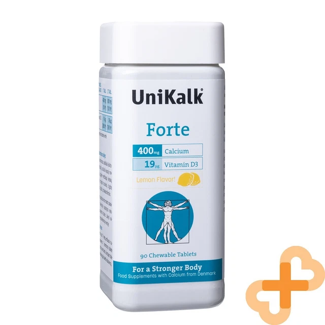 UNIKALK CALCIUM FORTE with Vitamin D3 for Stronger Body Supplement 90 ...