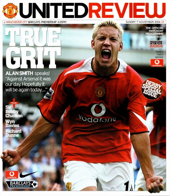 MANCHESTER UNITED V Manchester City 2004-2005 Premier League Programme ...