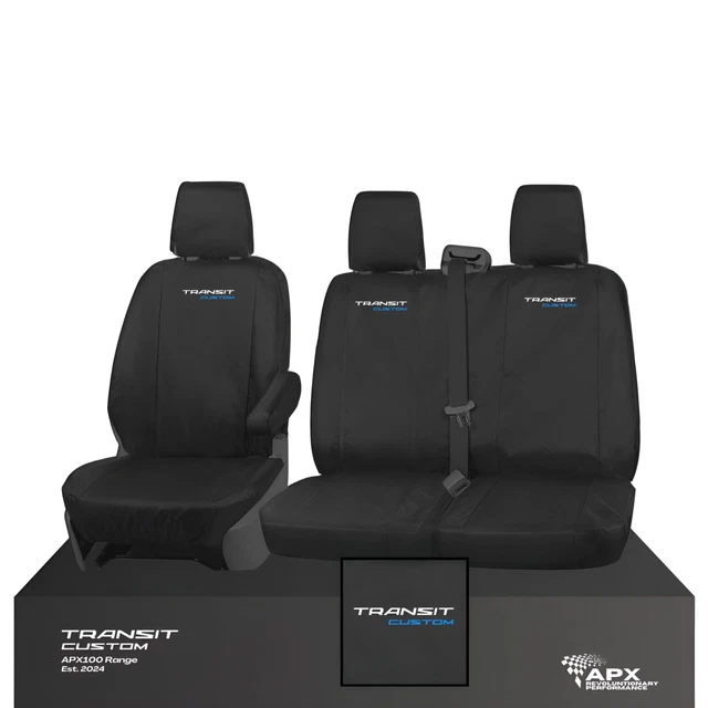 FORD TRANSIT CUSTOM Front Seat Covers Tailored (2013-2024) Black 559 ...